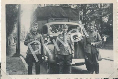 Photo Soldats Ww2 Wehrmacht Avec Camion Identification A161 Eur 3490