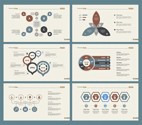 Free Vector Six Planning Diagrams Slide Templates Set