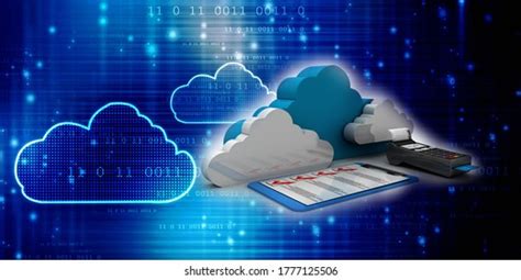 Cloud Computing Network Security Concept 3d Stock Illustration