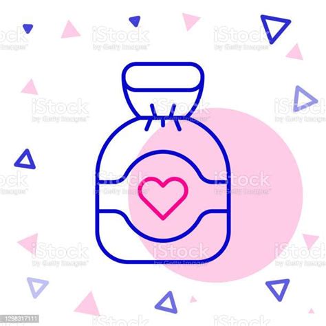 흰색 배경에 고립 된 라인 초콜릿 사탕 아이콘 다채로운 개요 개념 벡터 공휴일에 대한 스톡 벡터 아트 및 기타 이미지 공휴일