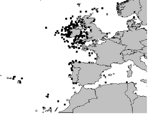 Recapture Distribution Of Galeorhinus Galeus Tagged By The Cfb 1970