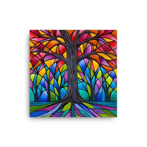 Tree Of Life Canvas Giclee Print Handmade Etsy