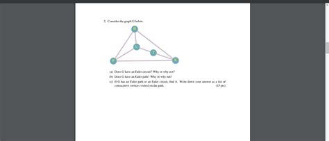 solved 2 consider the graph g below a does g have an