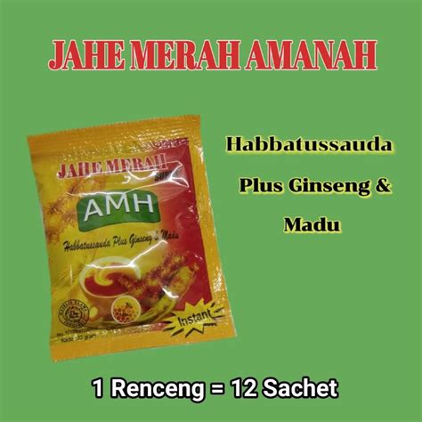 Jual Jahe Merah Amh Super 10 Sachet Jahe Merah Amanah Shopee Indonesia