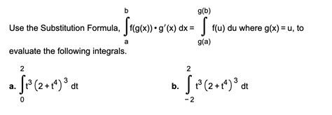 Solved Use The Substitution Formula