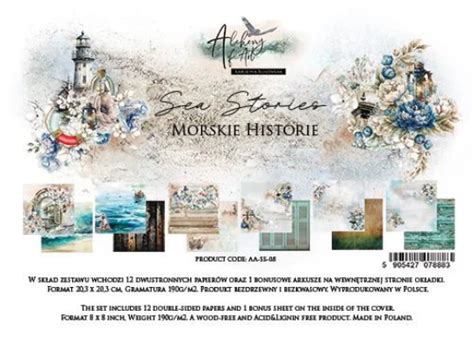 12 Papiers Scrapbooking 20 X 20 CM ALCHEMY OF ART MORSKIE HISTORIE