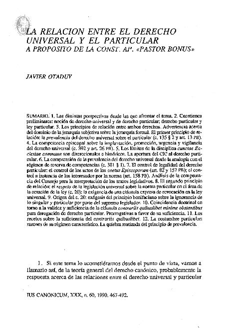 Pdf La Relación Entre El Derecho Universal Y El Particular
