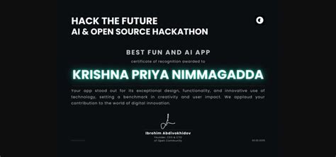 Krishna Priya Nimmagadda on LinkedIn: #ai #hackathon #opensource #machinelearning #innovation # ...