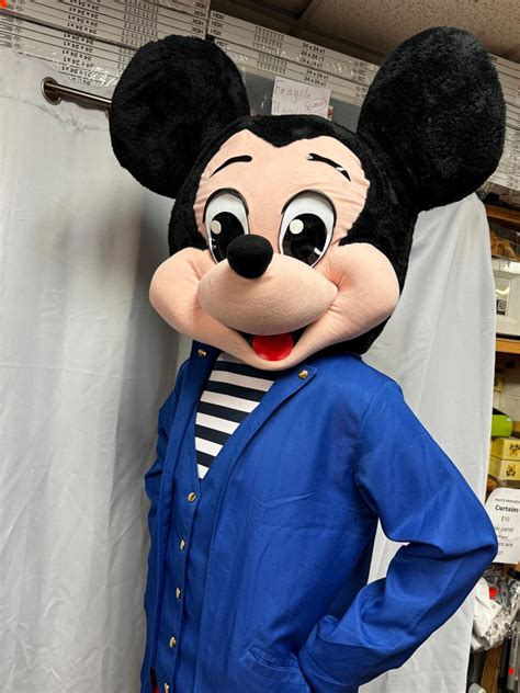 Spring Sale Adult Mickey Mouse Mascot Costume Blue Jacket And Red
