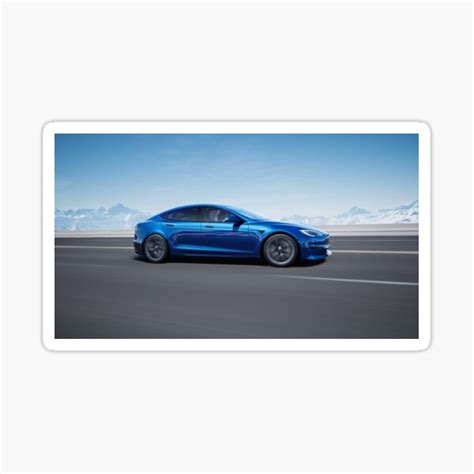 Tesla Model S Blue Sticker For Sale By Teslamotion Redbubble