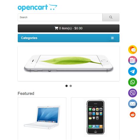quick contact button floating action bar for opencart