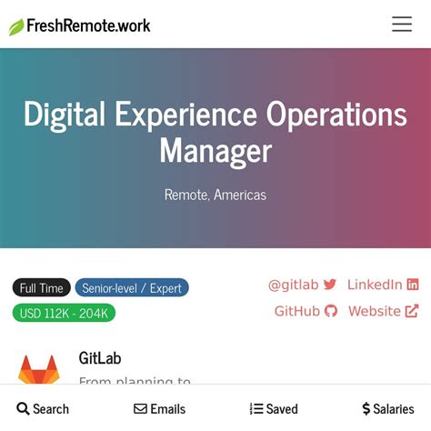 📢 Gitlab Is Hiring A Digital Experience Operations Manager Rremotejobs