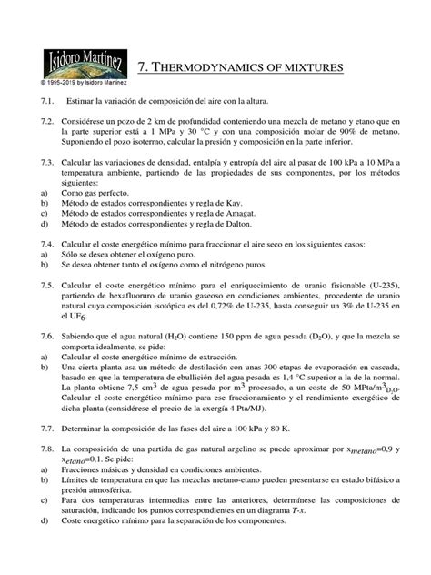 Problemas De Termodinámica Pdf Gases Temperatura