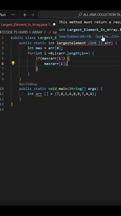 How To Find The Largest Number In An Array Java Programming Javaprogramming Learnjava Youtube