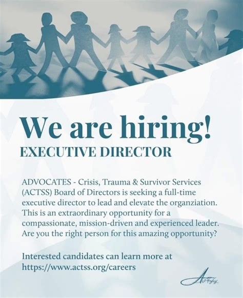 Actss Is Hiring An Executive Director All Interested And Qualified