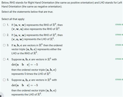 Below RHO Stands For Right Hand Orientation StudyX