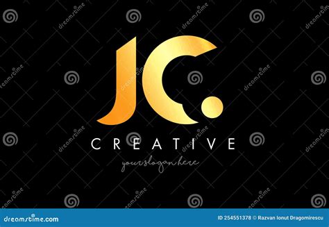 Design De Logotipo De Letra Jc Dourada Com Tipografia Moderna Criativa