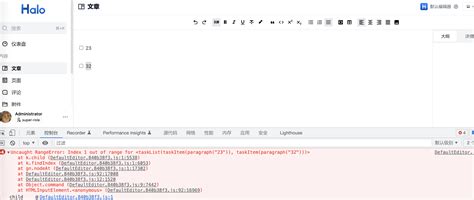 新建文章时选择默认编辑器添加任务列表，给任务项打钩报错 · Issue 3128 · Halo Devhalo · Github