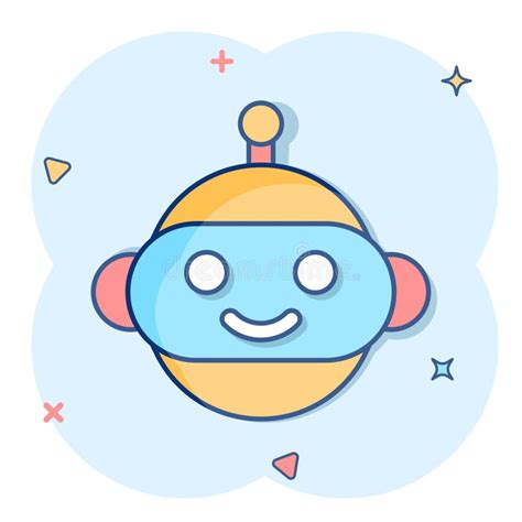 Cute Robot Chatbot Icon In Comic Style Bot Operator Vector Cartoon