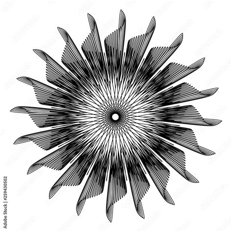 Abstract Black And White Circular Pattern Geometric Pattern With