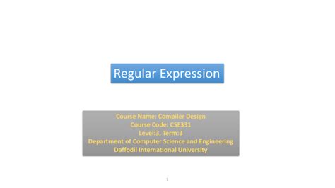 Regular Expressions In Compiler Design