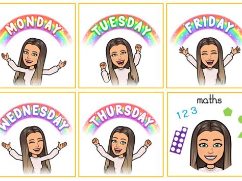 Brunette Bitmoji Visual Timetable Teaching Resources