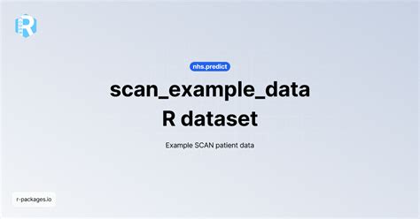 Scanexampledata Dataset R Packages