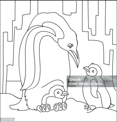 색칠 공부 책에 대한 펭귄의 흑백 그림 어린이와 성인을 위한 워크시트 벡터 이미지입니다 0명에 대한 스톡 벡터 아트 및 기타 이미지 Istock