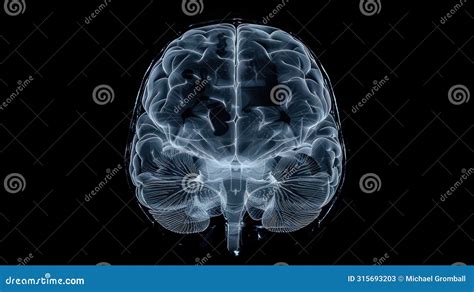 Human Brain In A Ct Scan Created With Generative Ai Scanning With X