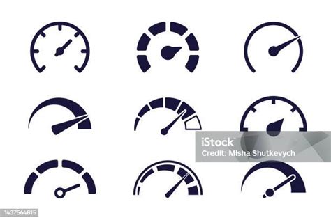 Panneaux De Vitesse Jeu Dicônes Noires Du Compteur De Vitesse