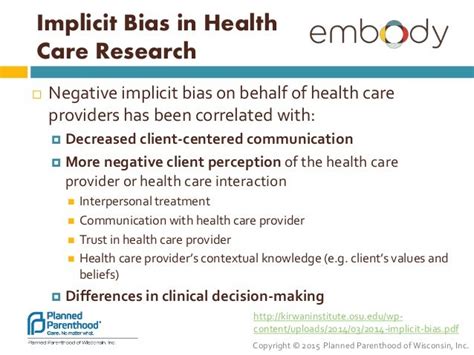 You Dont Know What You Think You Know Implicit Bias In Health Care