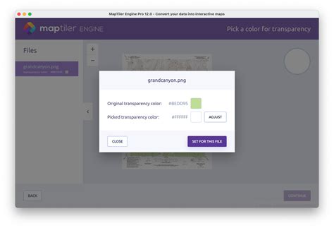 pick a color for transparency guides map tilling hosting data