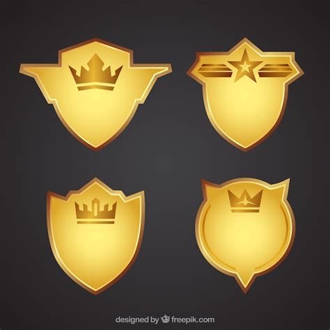 황금 방패 팩 무료 벡터