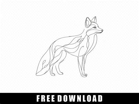 Fox One Line Svg Free Vectorency