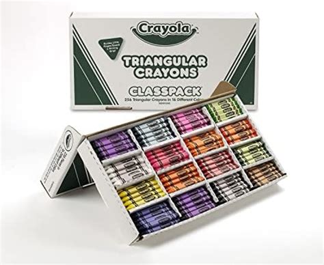 Crayola Bulk Pack Triangular Shaped Crayons 16 Colors 256 Count
