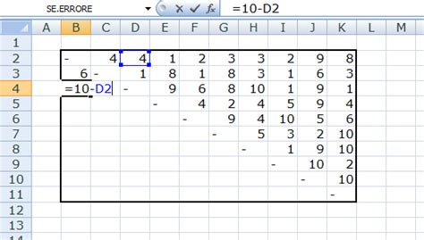 Symmetric Expressions In Excel Matrix Stack Overflow