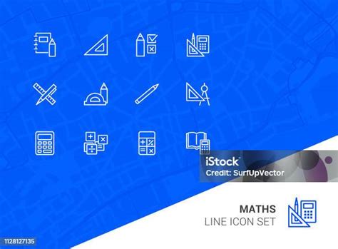 Set Di Icone Della Riga Matematica Immagini Vettoriali Stock E Altre Immagini Di Algebra