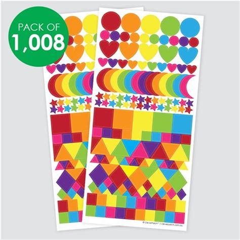 Shape Stickers Assorted Pack Of 1 008 Cleverpatch Art And Craft Supplies