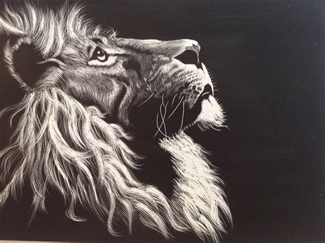 Dessin De Lion En Noir Et Blanc