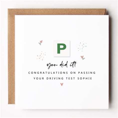 Passed Driving Test Card For Her
