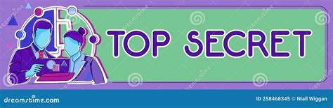 Text Caption Presenting Top Secret Word Written On Telling Someone Important Data Or