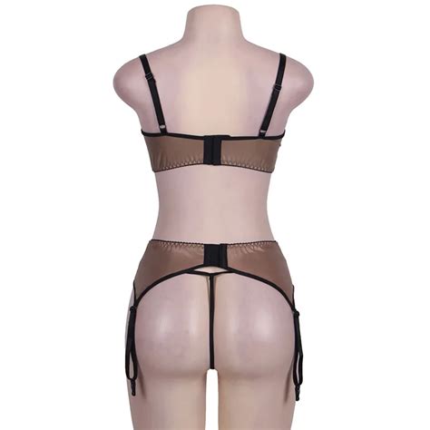 Кружевное сексуальное женское белье с бретелькой через шею Женский комплект открытый