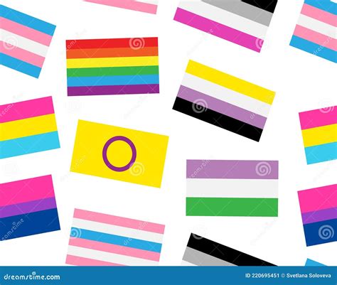 Vector Seamless Pattern Of Flat Lgbt Pride Flag Stock Vector Illustration Of Backdrop Love