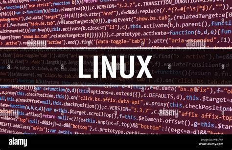 Linux Concept With Random Parts Of Program Code Linux With Programming Code Abstract Technology