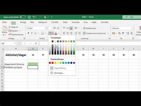 Gantt Schema Excel Youtube
