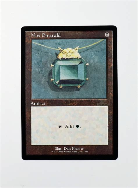 Mox Emerald Old Frame From 30th Anniversary Edition 30a Mtg Proxy