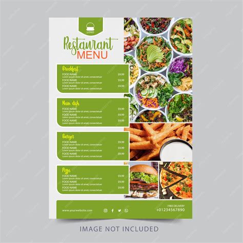 Premium Vector Free Vector Restaurant Menu Poster With Food Print