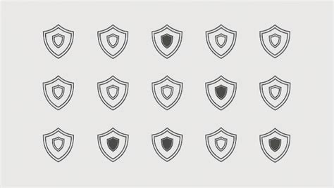 Collection Of Shield Icons Representing Security And Protection Themes