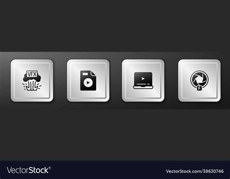 Set Vfx Avi File Document Online Play Video Vector Image