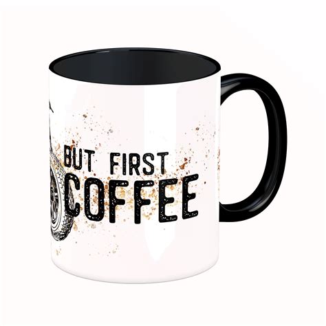 Tasse Mit Spruch But First Coffee Engelchen And Teufelchen Jenny Grimm